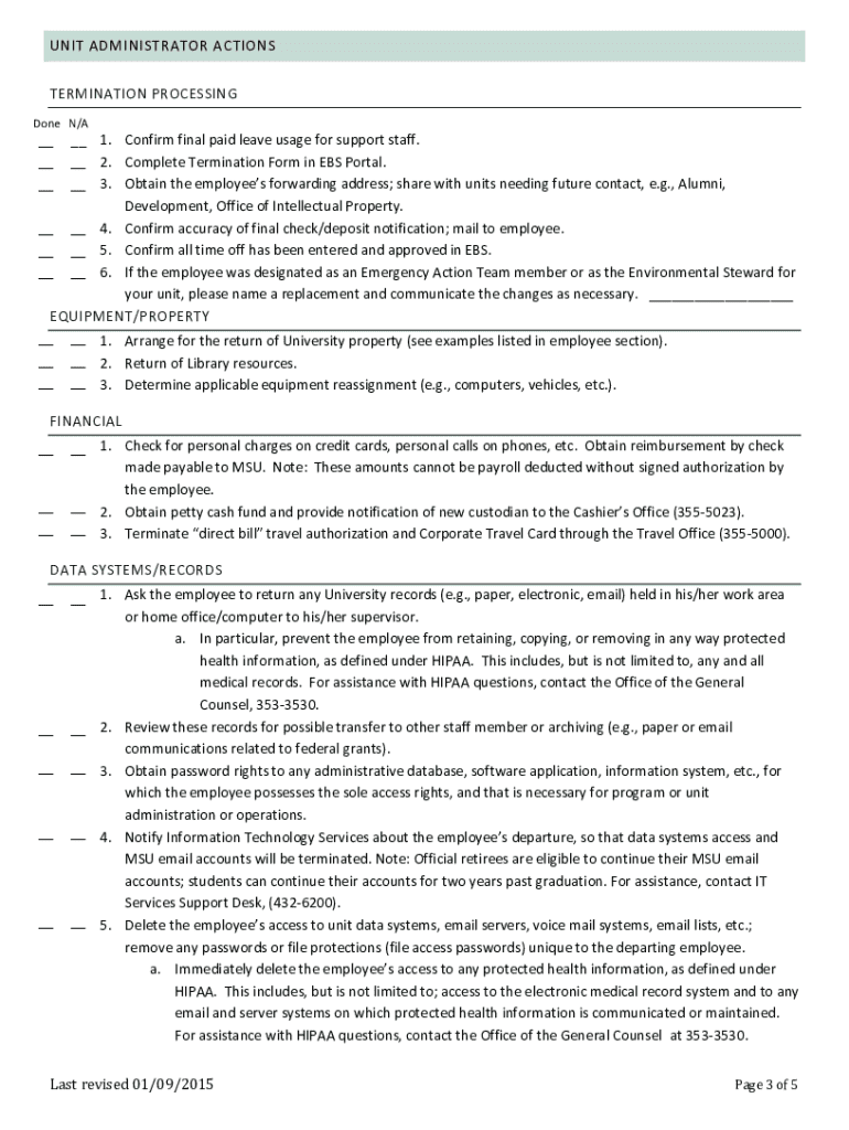 Fillable Online Faculty, Staff, and Graduate Assistants Termination-separation Checklist Fax ...
