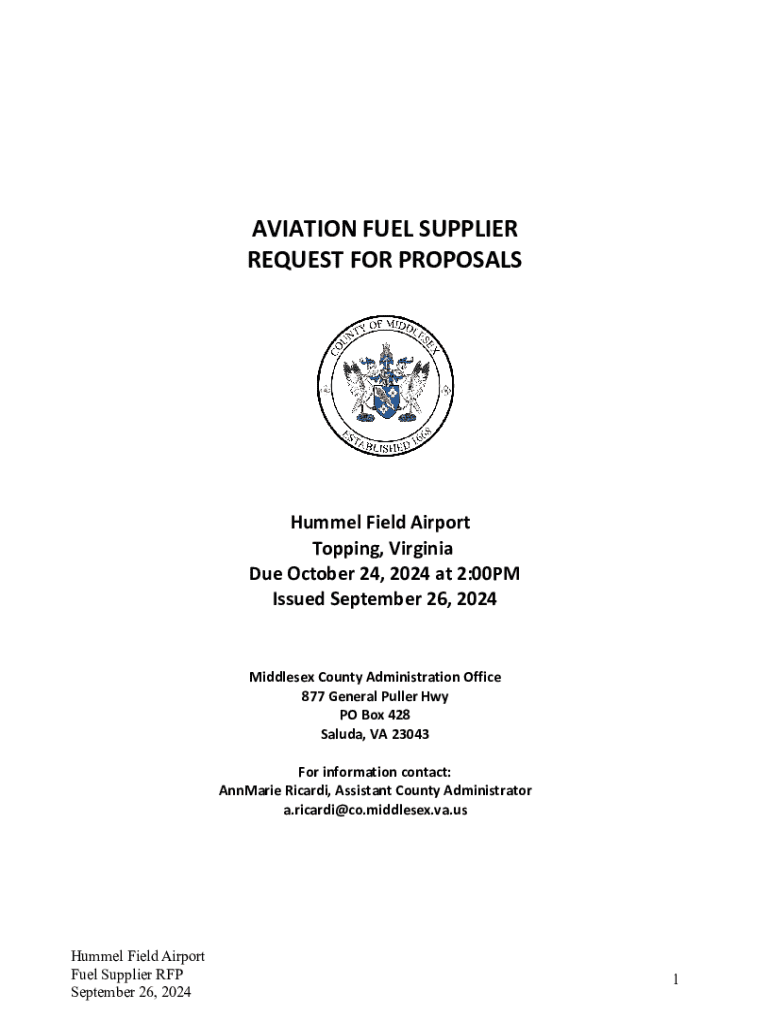 Fillable Online Aviation Fuel Supplier Rfp Fax Email Print - pdfFiller
