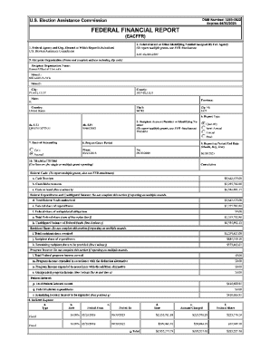Fillable Online Election Assistance Commission Federal Financial Report ...