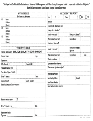Fillable Online Accident Report for Fulton County Fax Email Print ...