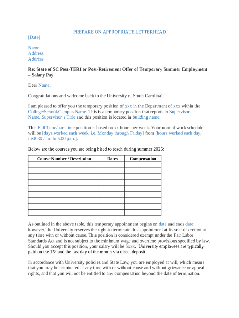 PREPARE ON APPROPRIATE LETTERHEAD Doc Template | pdfFiller
