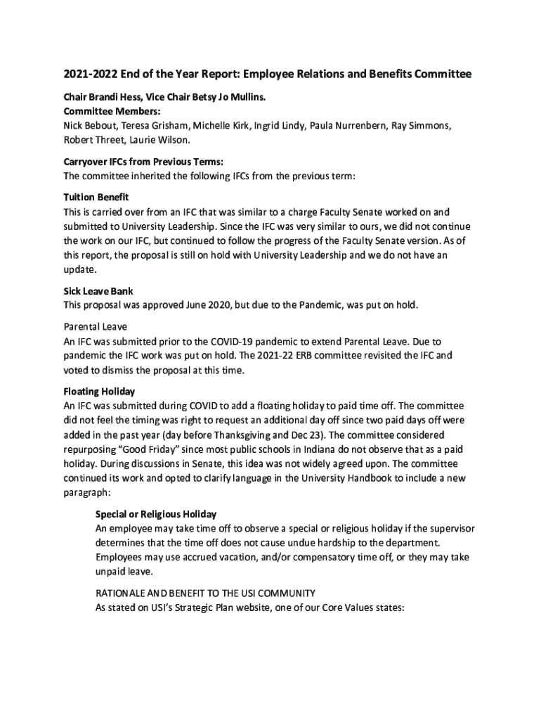 Fillable Online 2021-2022 End of the Year Report Fax Email Print - pdfFiller