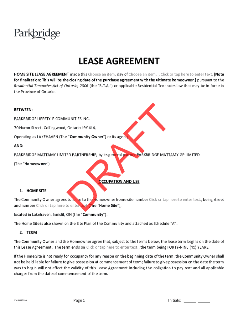 Fillable Online Home Site Lease Agreement Fax Email Print - pdfFiller