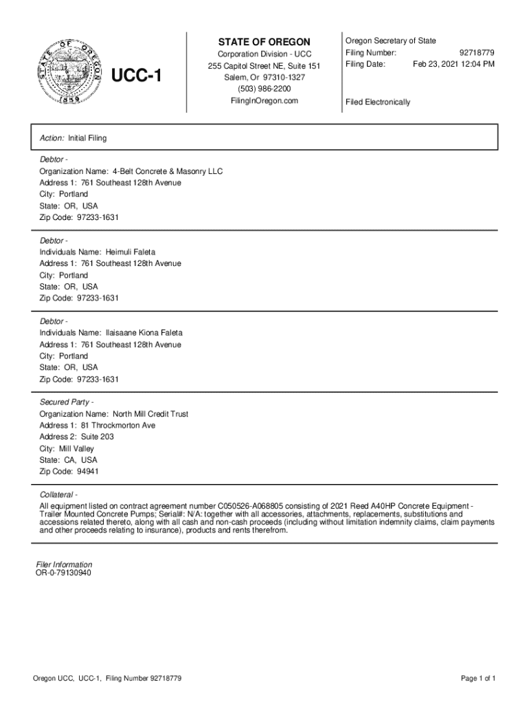 Fillable Online Ucc-1 Financing Statement Fax Email Print - pdfFiller