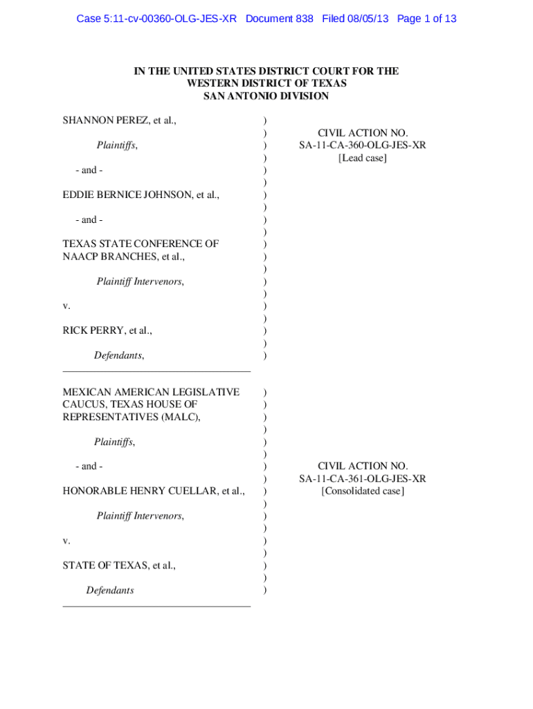 Fillable Online Plaintiffs’ Reply to Texas’s Opposition to Plaintiffs ...