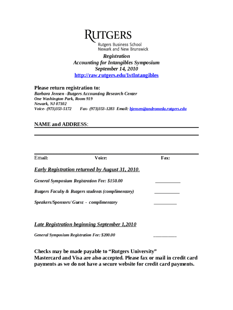 Registration - raw rutgers Doc Template | pdfFiller