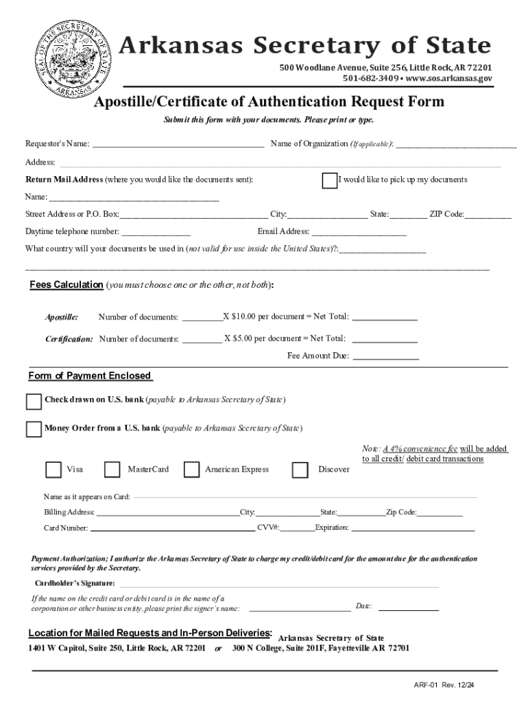 Fillable Online Apostille/certificate of Authentication Request Fax Email Print - pdfFiller