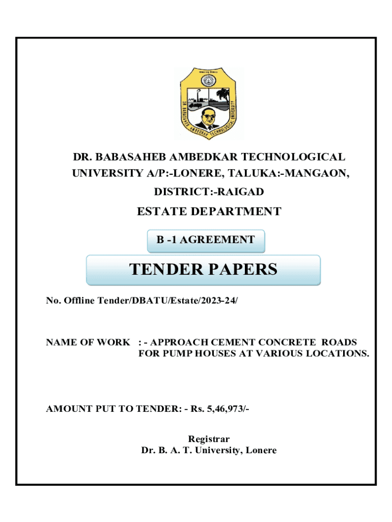 Fillable Online Tender Papers Fax Email Print - pdfFiller