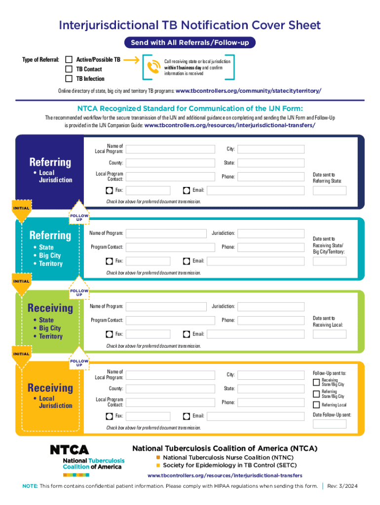 Fillable Online Interjurisdictional Tb Notification Fax Email Print ...