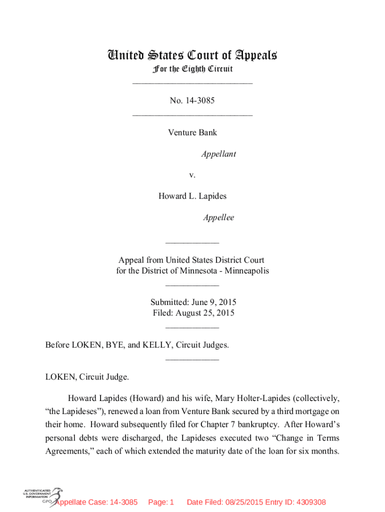 Fillable Online United States Court of Appeals for the Eighth Circuit ...