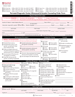 Fillable Online Ultrasound & Genetic Counseling Order Form Fax Email ...