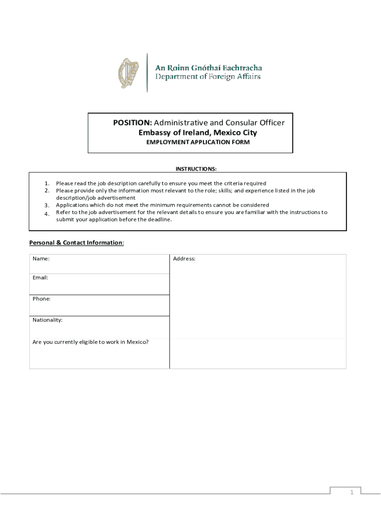 Fillable Online Administrative and Consular Officer Application Fax ...