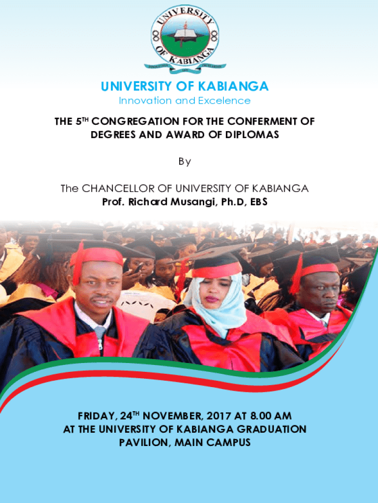 Fillable Online 5th Graduation Ceremony for the Conferment of Degrees and Award of Diplomas Fax ...