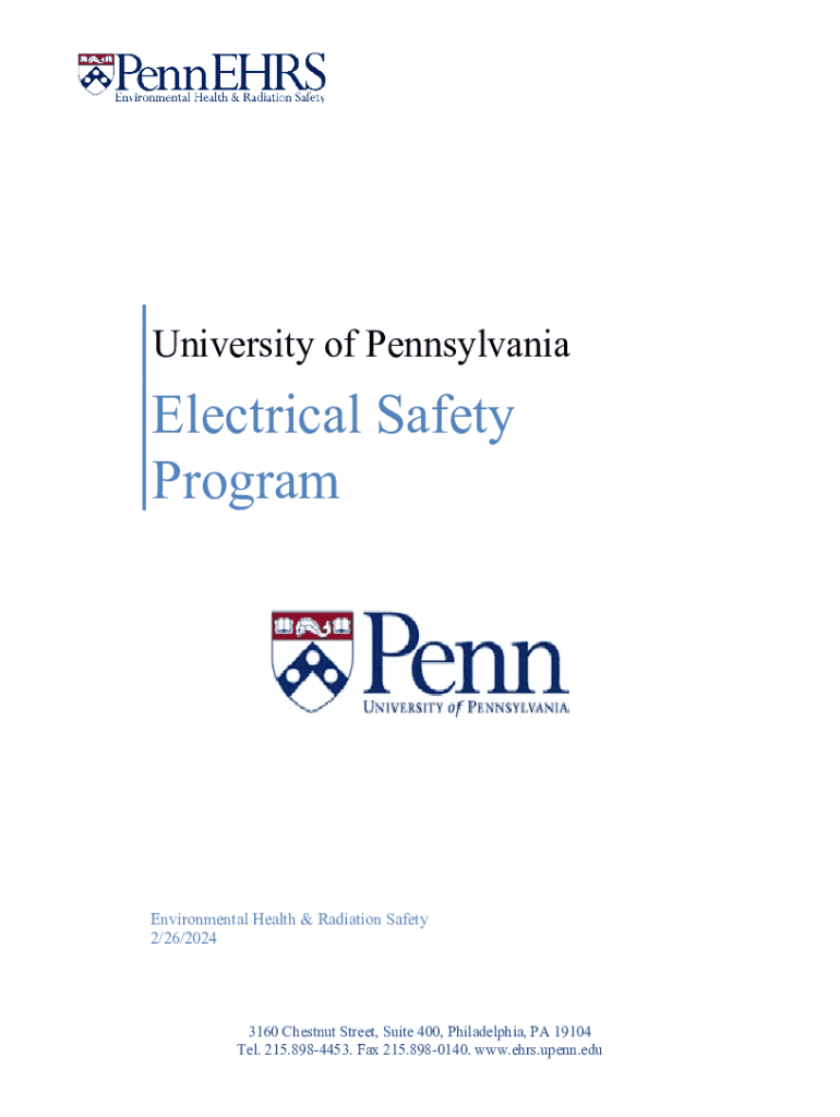 Fillable Online Electrical Safety Program at University of Pennsylvania ...