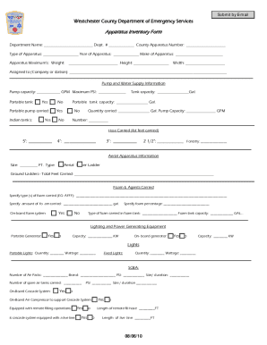 Fillable Online Westchester County Apparatus Inventory Form Fax Email Print - pdfFiller