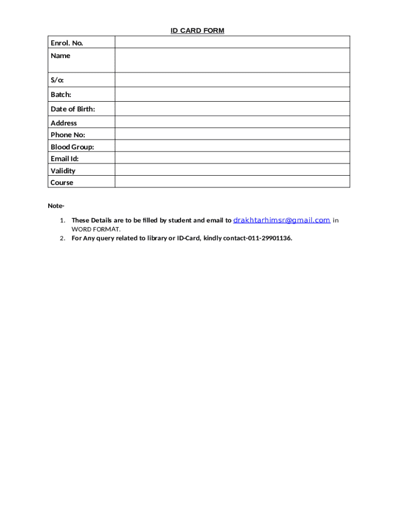 Id Card Doc Template | pdfFiller
