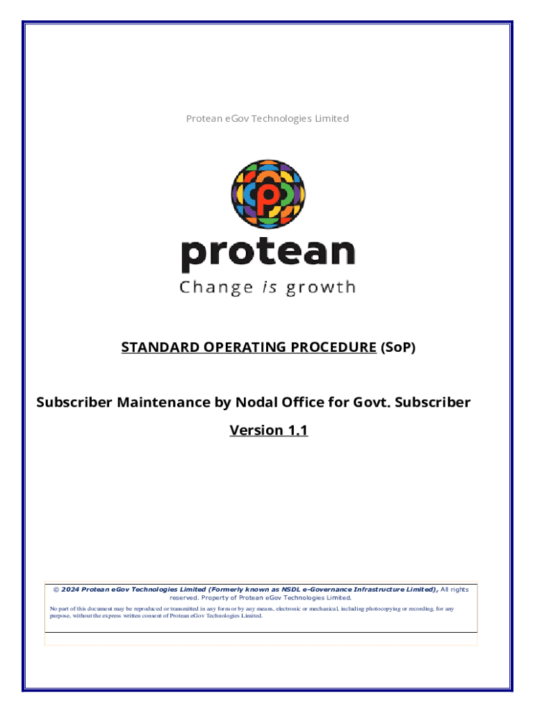 Fillable Online Subscriber Maintenance by Nodal Office for Govt ...
