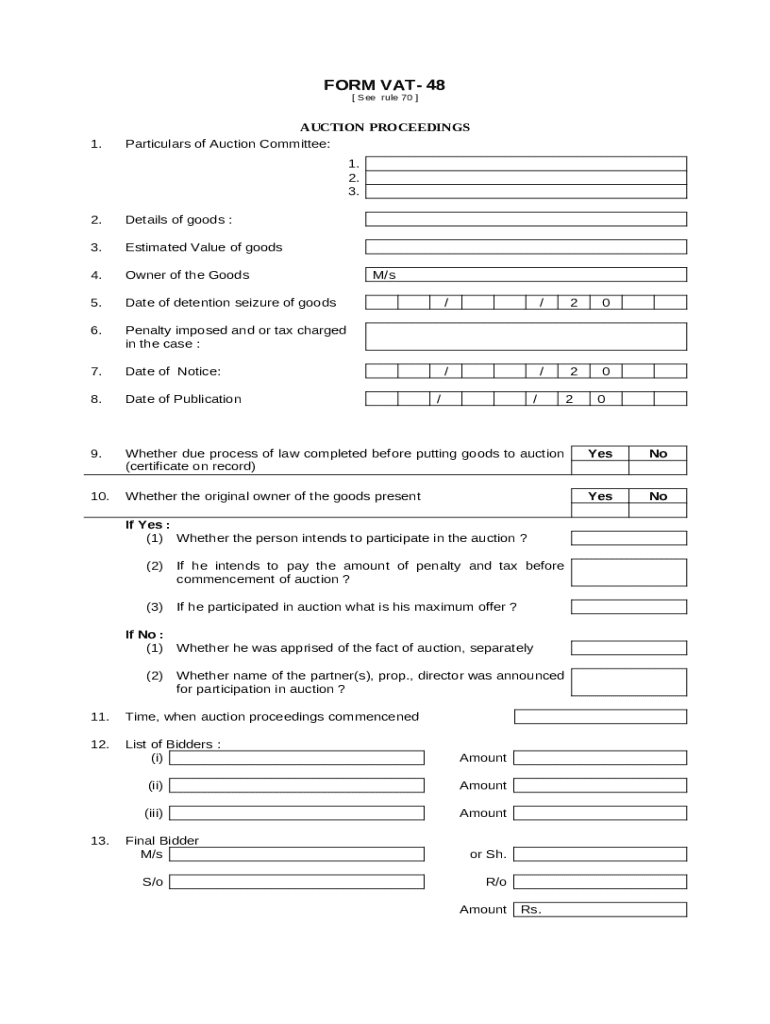 Vat-48 Doc Template | pdfFiller