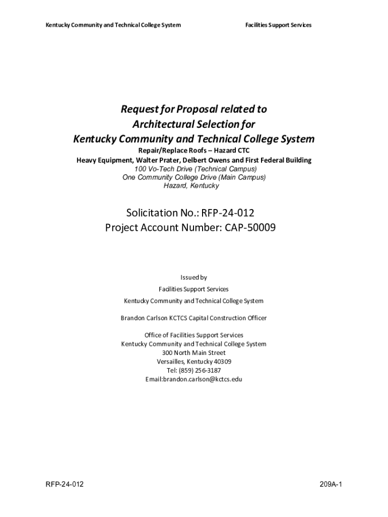 Fillable Online Request for Proposal for Architectural Selection for ...