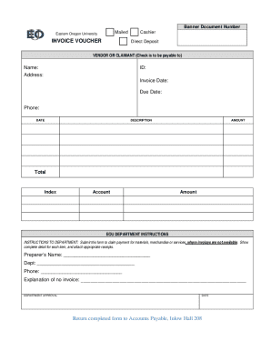 Fillable Online Invoice Voucher for Payment Claims Fax Email Print ...