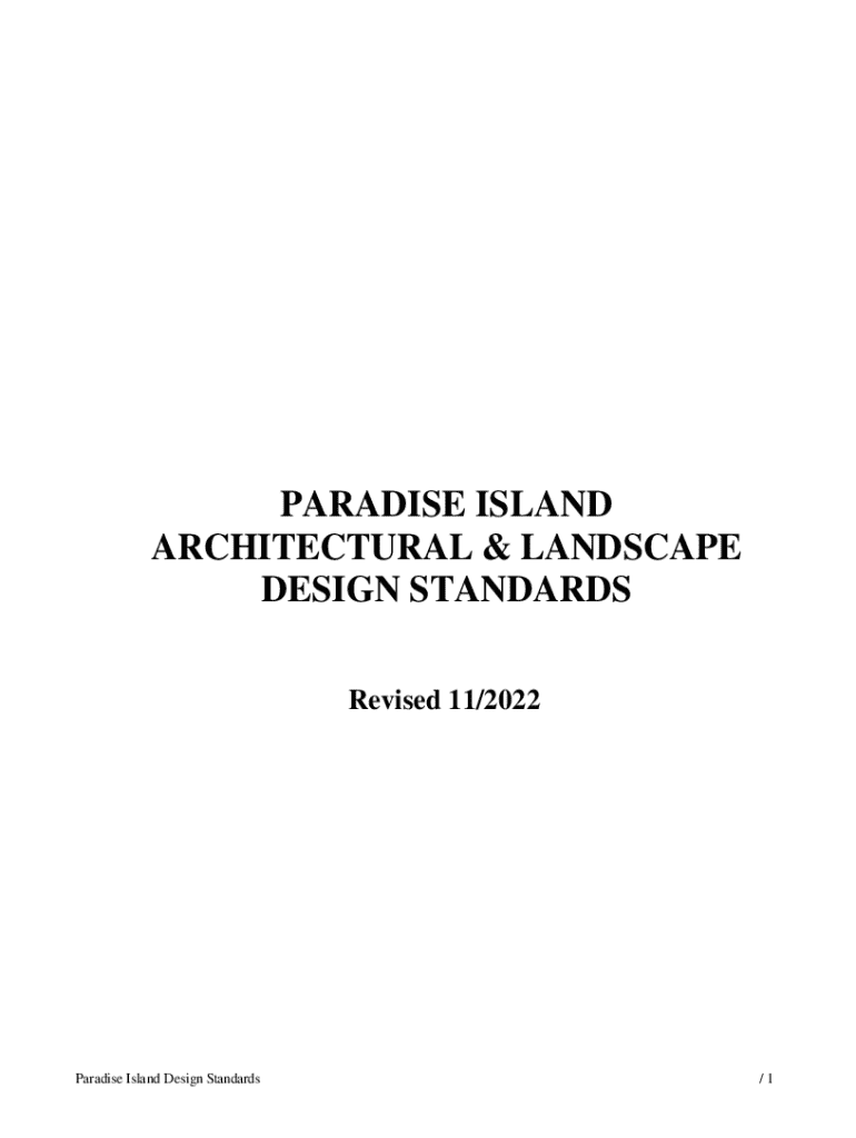 Fillable Online Paradise Island Architectural & Landscape Design ...