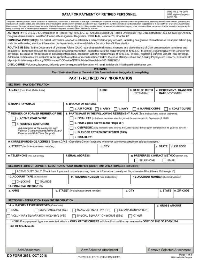 Fillable Online Data for Payment of Retired Personnel Fax Email Print ...