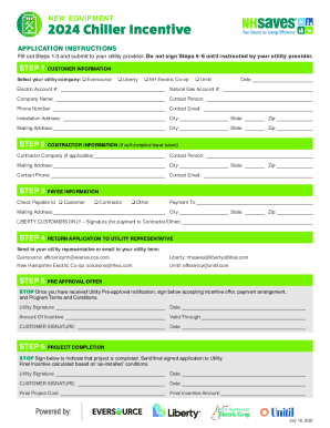 Fillable Online 2024 Chiller Incentive Application Instructions Fax Email Print - pdfFiller