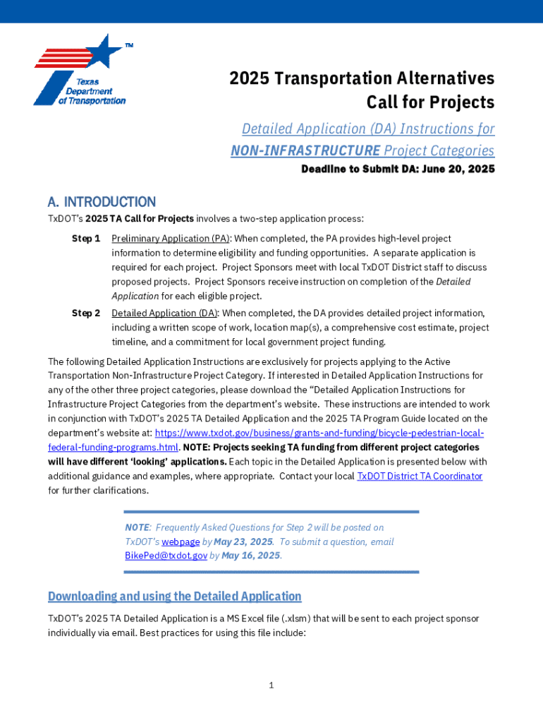 Fillable Online 2025 Transportation Alternatives Call for Projects ...