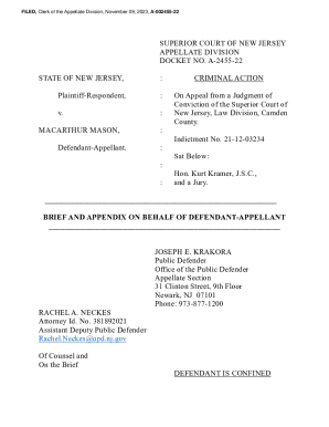 Fillable Online Appellate Brief for Criminal Case a-002455-22 Fax Email ...