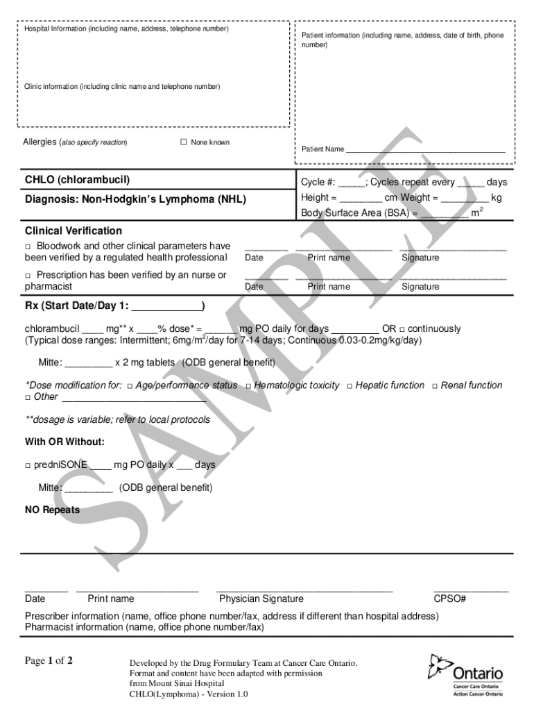 Fillable Online Regimen Patient Information Sheets Fax Email Print - pdfFiller