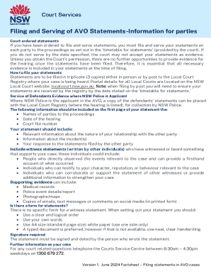 Fillable Online Avo Statements Filing Procedure Fax Email Print - pdfFiller