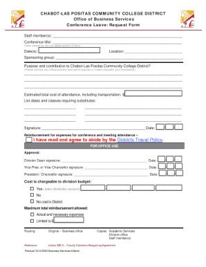 Fillable Online Conference Leave Request Form Fax Email Print - pdfFiller