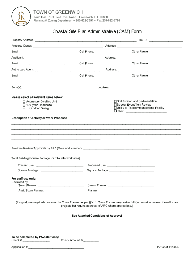 Fillable Online Application for Review of Coastal Site Plan Fax Email ...