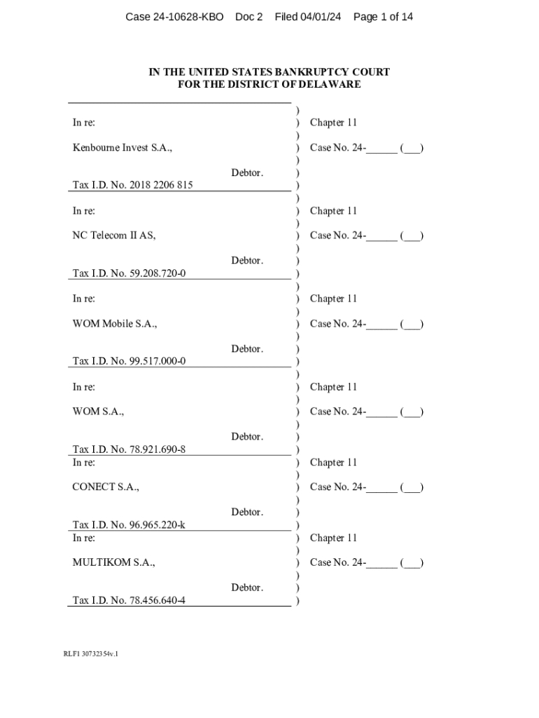 Fillable Online Debtors’ Motion for Joint Administration Fax Email Print - pdfFiller