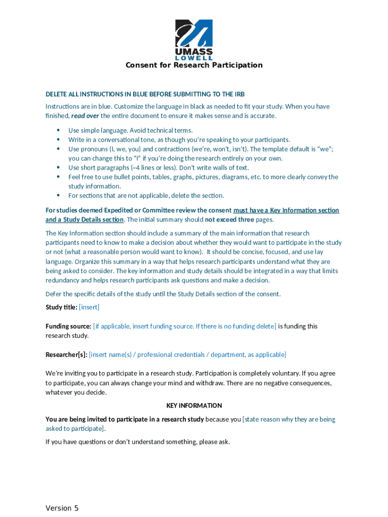 Ined Consent for Research Study Doc Template | pdfFiller