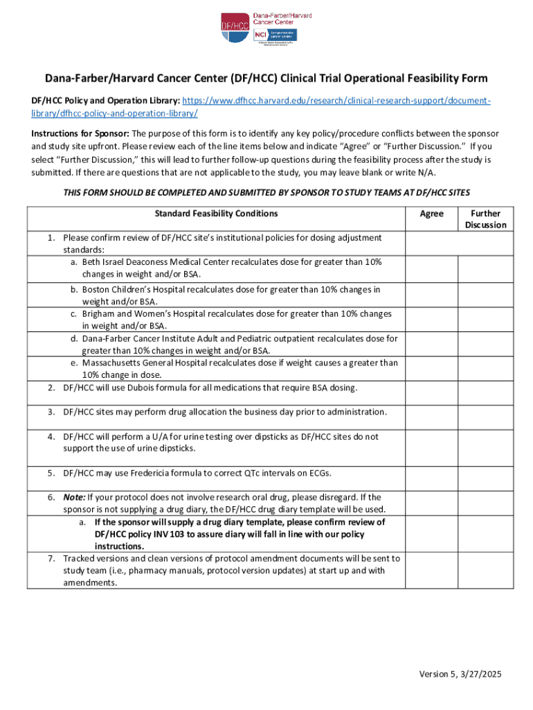 Fillable Online Df/hcc Clinical Trial Operational Feasibility Form Fax ...
