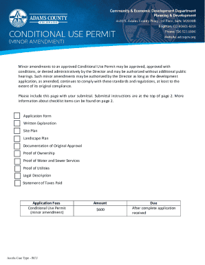 Fillable Online Conditional Use Minor Amendment Application Fax Email Print - pdfFiller