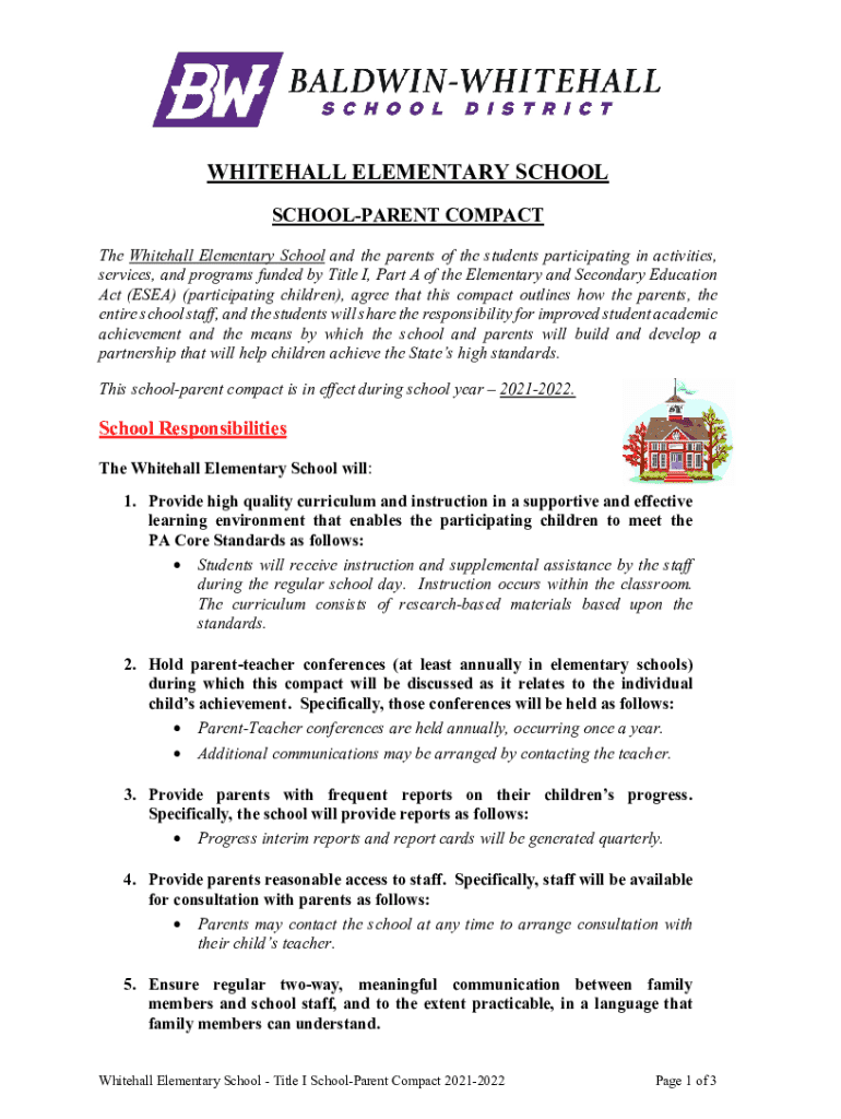 Fillable Online School-parent Compact Fax Email Print - pdfFiller