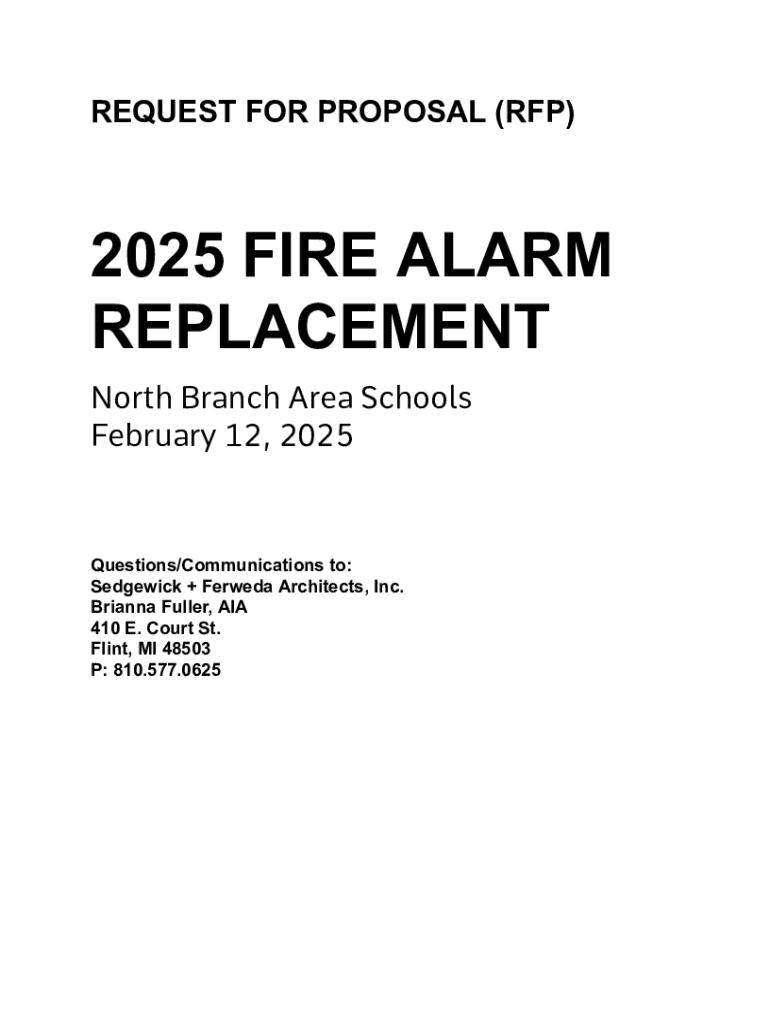 Fillable Online Request for Proposal for Fire Alarm Replacement at ...