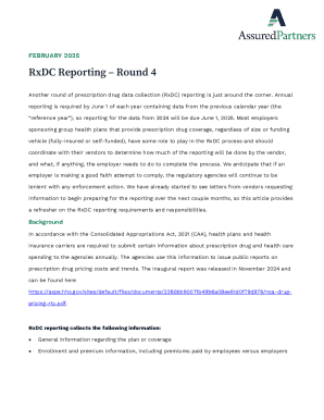 Fillable Online Rxdc Reporting Overview and Responsibilities Fax Email ...