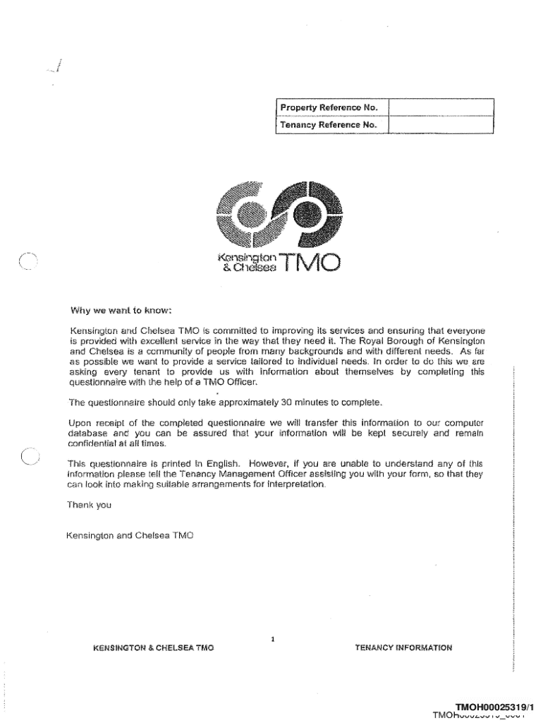 Fillable Online Tenancy Information Questionnaire Fax Email Print - pdfFiller