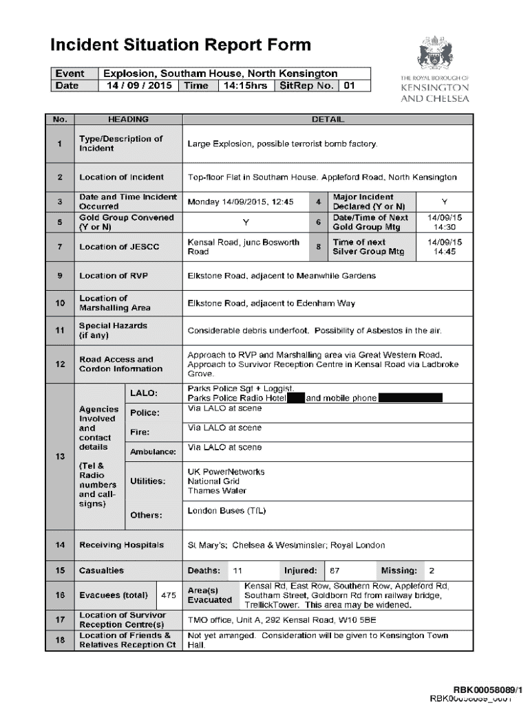 Fillable Online Incident Situation Report Fax Email Print - pdfFiller