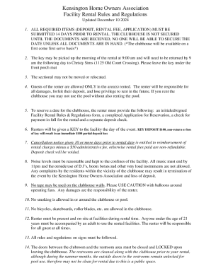 Fillable Online Facility Rental Rules and Regulations Fax Email Print ...