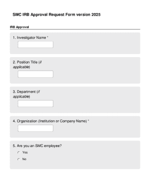 Fillable Online Smc Irb Approval Request Form Fax Email Print - pdfFiller