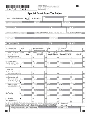 Fillable Online Special Event Sales Tax Return Fax Email Print - pdfFiller