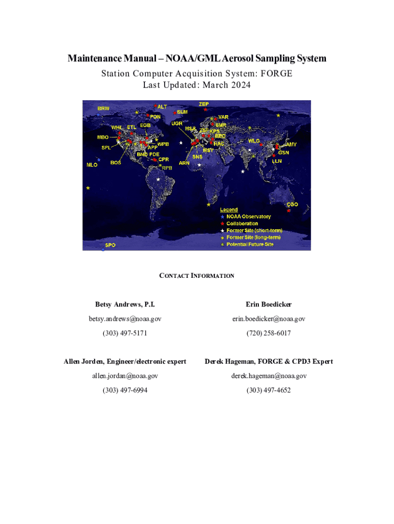 Fillable Online Noaa/gml Aerosol Sampling System Maintenance Manual Fax ...