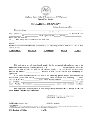 Fillable Online Collateral Assignment of Purchase Contracts or Leases ...