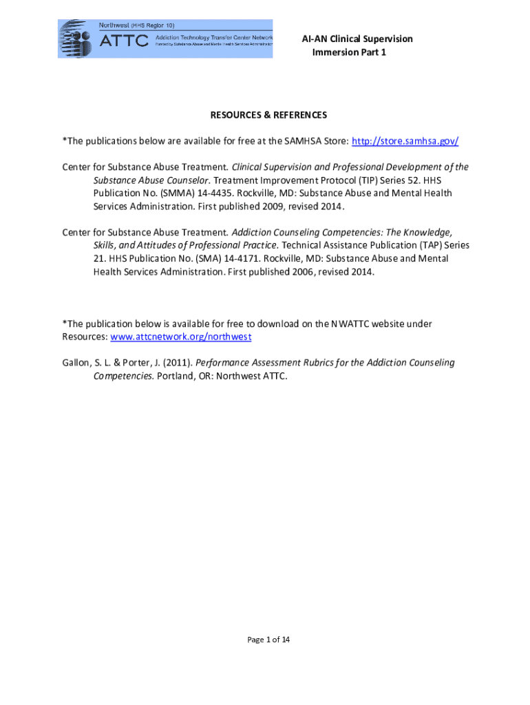Fillable Online Ai-an Clinical Supervision Immersion Fax Email Print - pdfFiller
