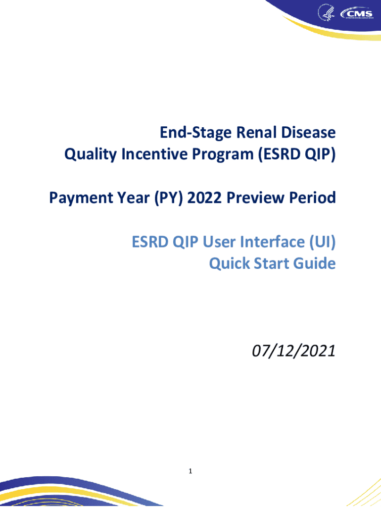 Fillable Online Esrd Qip User Interface Quick Start Guide Fax Email ...