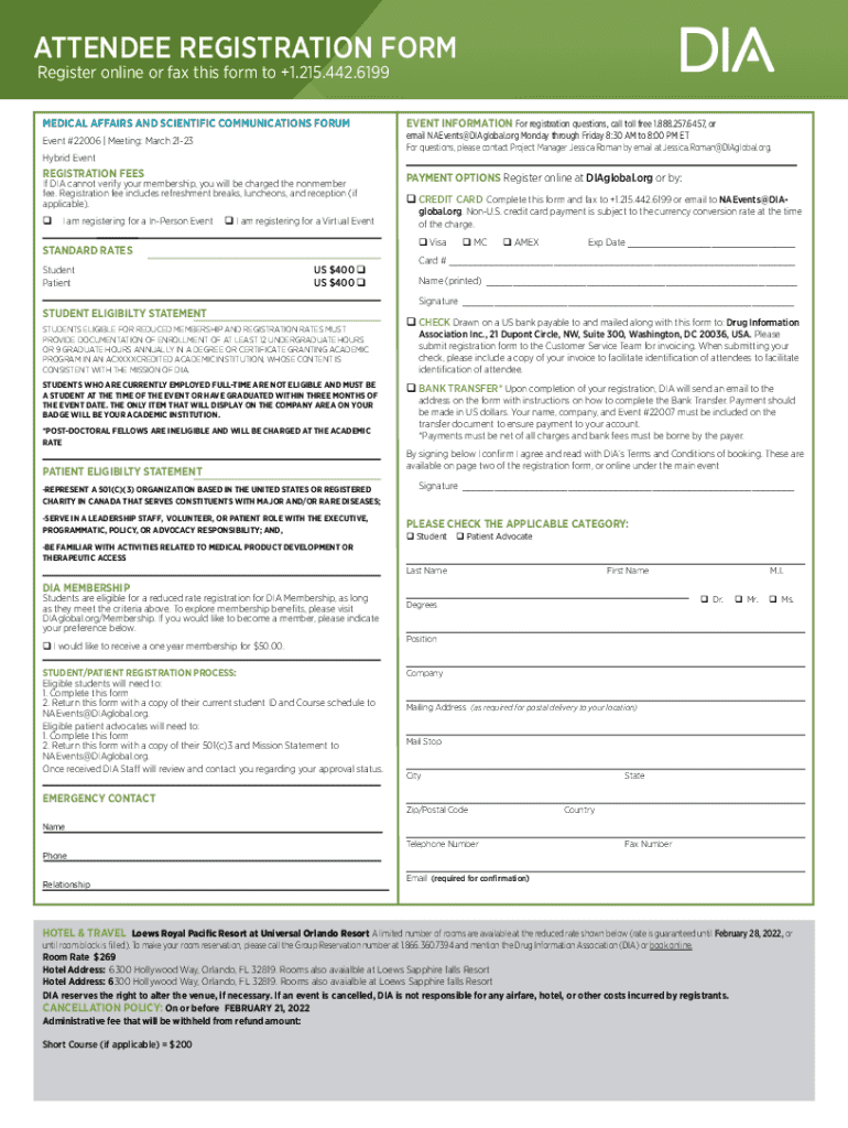 Fillable Online Medical Affairs and Scientific Communications Forum ...